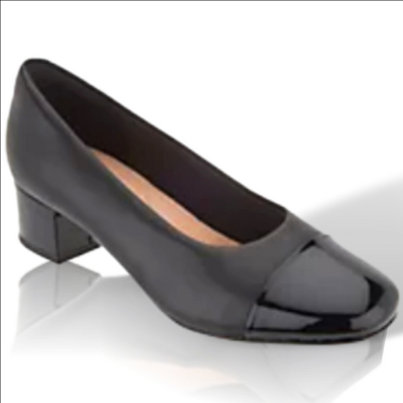 Clarks | Shoes | New Clarks Leather Pumps Chartli Diva With Block Heel ...